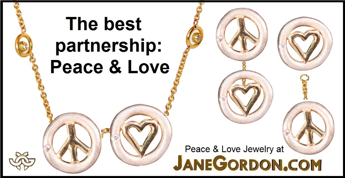 NEW: Overflowing Diamonds Peace Symbol- Sterling Silver Necklace ...