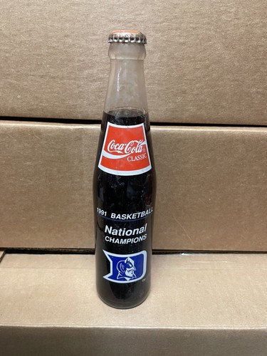 1991 Duke Coke Bottle Blue Devils Full Collectable Coca Cola NCAA ...