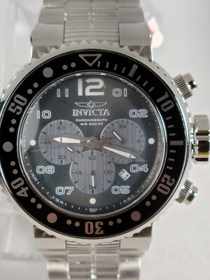 INVICTA Men’s Chronograph Stainles Steel Water Resistance 500 M Black ...