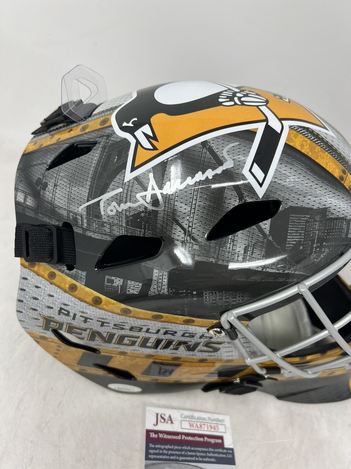TOM BARRASSO Pittsburgh Penguins SIGNED Full Size Goalie Mask JSA ...