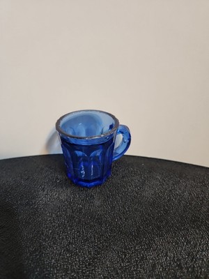 Vintage Cobalt Blue Glass Toothpick Holder Shot Glass Drinkware Piece ...