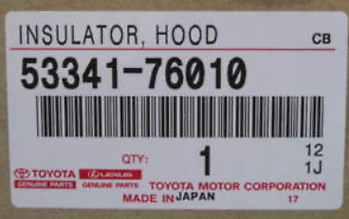 Toyota LEXUS Genuine CT200H ZWA10 Insulator Hood 53341-76010 | eBay