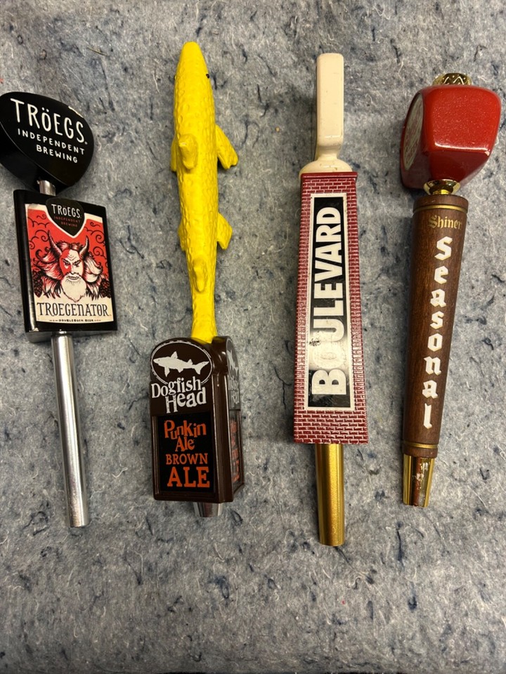 4 Beer Tap Handles, DOGFISH HEAD, BOULEVARD, SHINER HOLIDAY, TROEGS | eBay