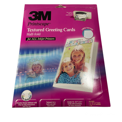 3M Printscape Textured Blank Greeting Cards with Envelopes Half-fold ...
