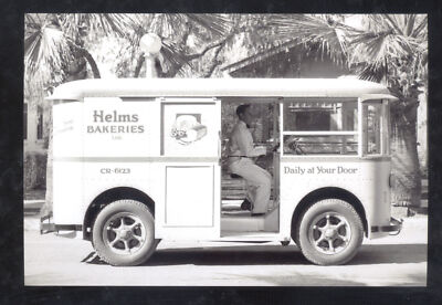 REAL PHOTO HELMS BAKERY DELIVERY TRUCK VAN BREAD MAN ADVERTISING ...