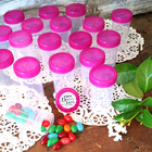 18 JARS PINK Caps 1.5oz Container Bottles Birthday Party Favors #3814 ...