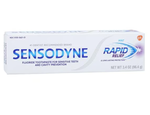 GlaxoSmithKline 110452 Sensodyne Rapid Relief Toothpaste Mint 12/Pk 3.4 ...