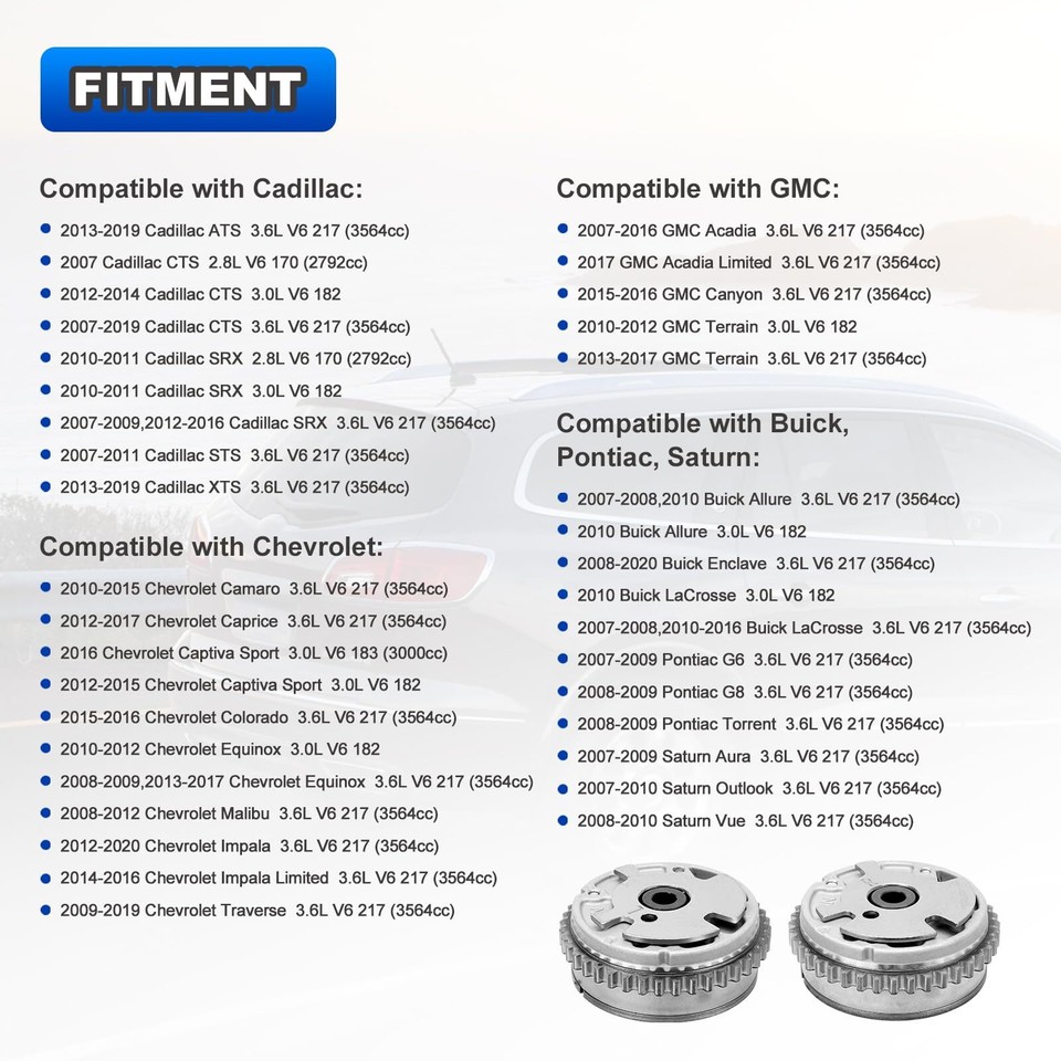 4Pcs Camshaft Adjuster Actuator For CADILLAC CTS STS ATS SRX XTS G6 V6 ...