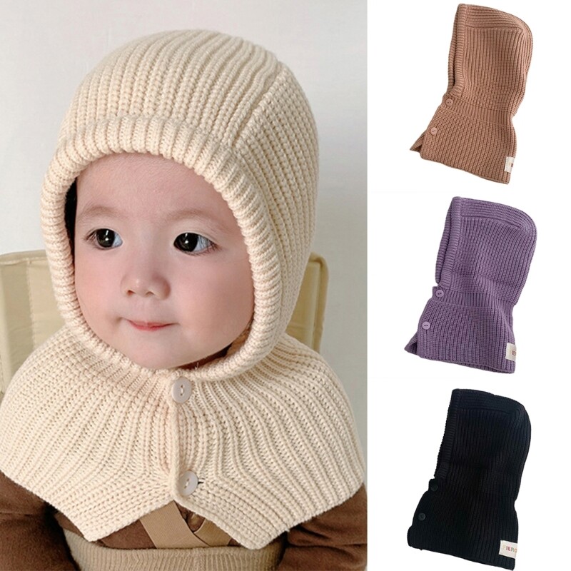 Baby Shawl Hat Knitted Hat Earflaps Outdoor Activity Toddler Warm Hat ...