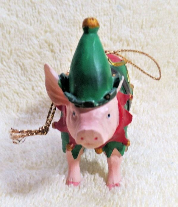 Lot Of 4 Christmas Tree Pig Ornaments Pixie Pig - Pig W' Ear Corn -Pig ...