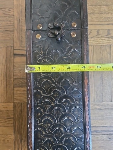 Vintage Wooden Wine Champagne Carrier Gift Box W/ Metal Handle Clasp ...