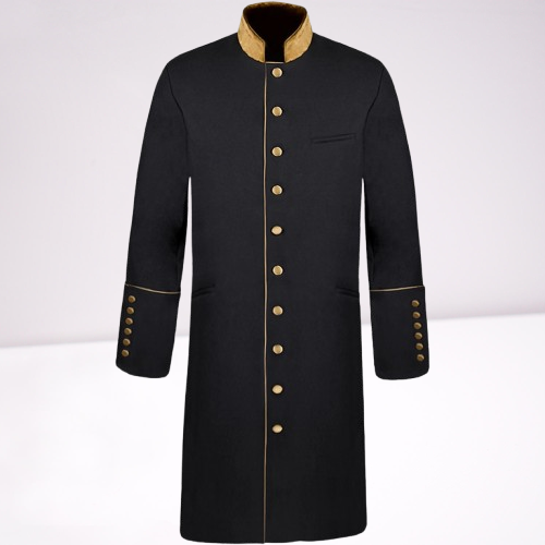 New Men’s British Long Wool Customized Coat & Golden Collar Expedited ...
