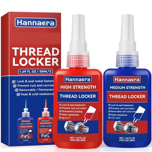 Thread Lock Blue and Red, Threadlocker Medium High Strength, Thread ...