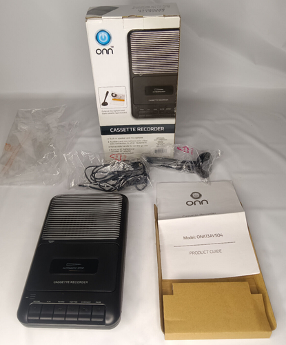 ONN Portable Cassette w/ External Microphone. cassette, adapter ...