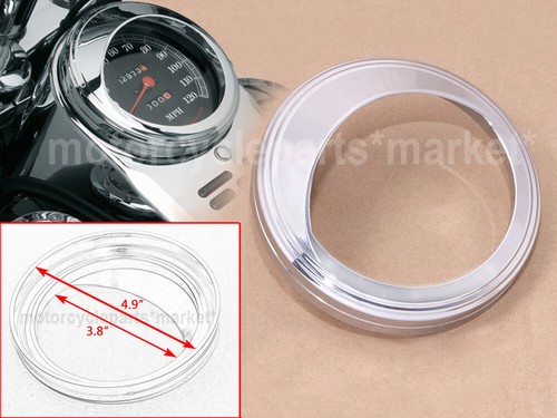 112 Chrome 5" Speedometer Speedo Trim Ring Visors for Harley Heritage ...