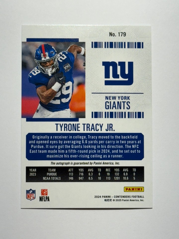 2024 Panini Contenders #179 TYRONE TRACY JR. RC Auto Midfield Ticket /50 | eBay