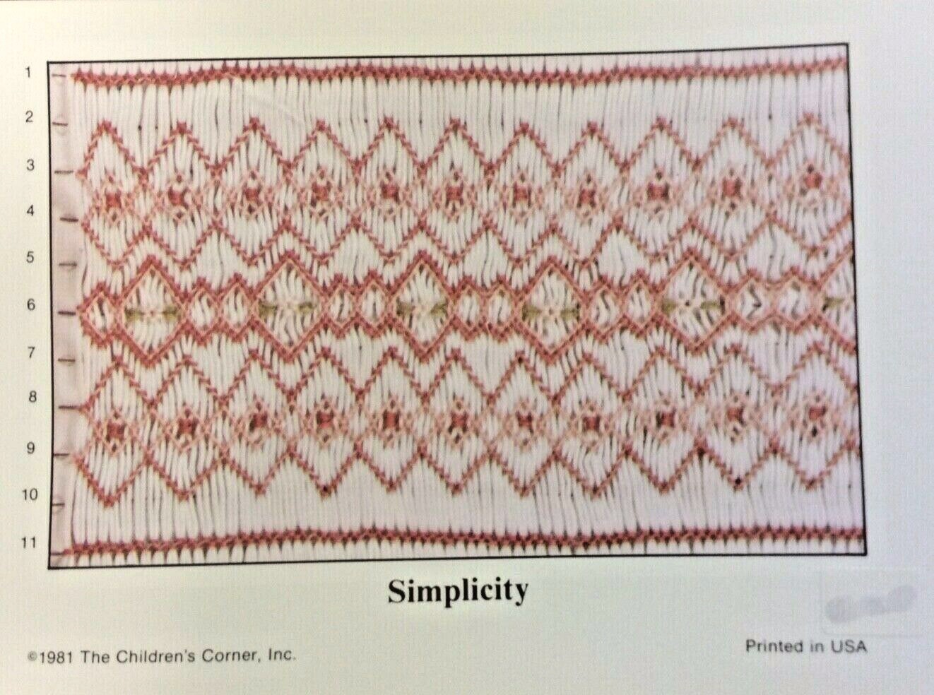 CHILDREN'S CORNER SMOCKING PLATE- SIMPLICITY | eBay