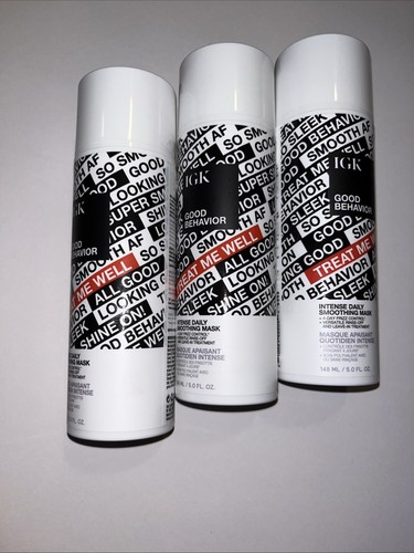 3 PACK IGK Good Behavior Intense Daily Smoothing Mask Frizz Control 5 ...