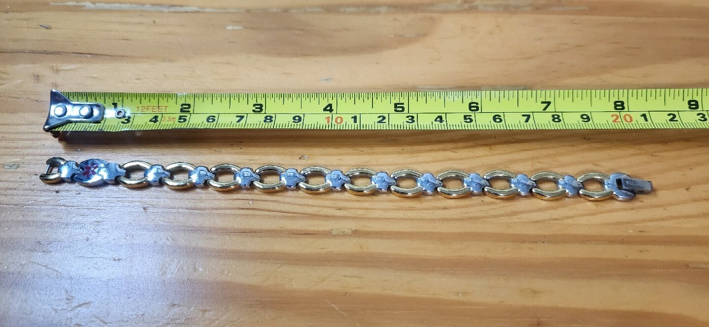 Walgreens Medical ID Diabetes 8" Bracelet Stainless Steel Silver & Gold ...