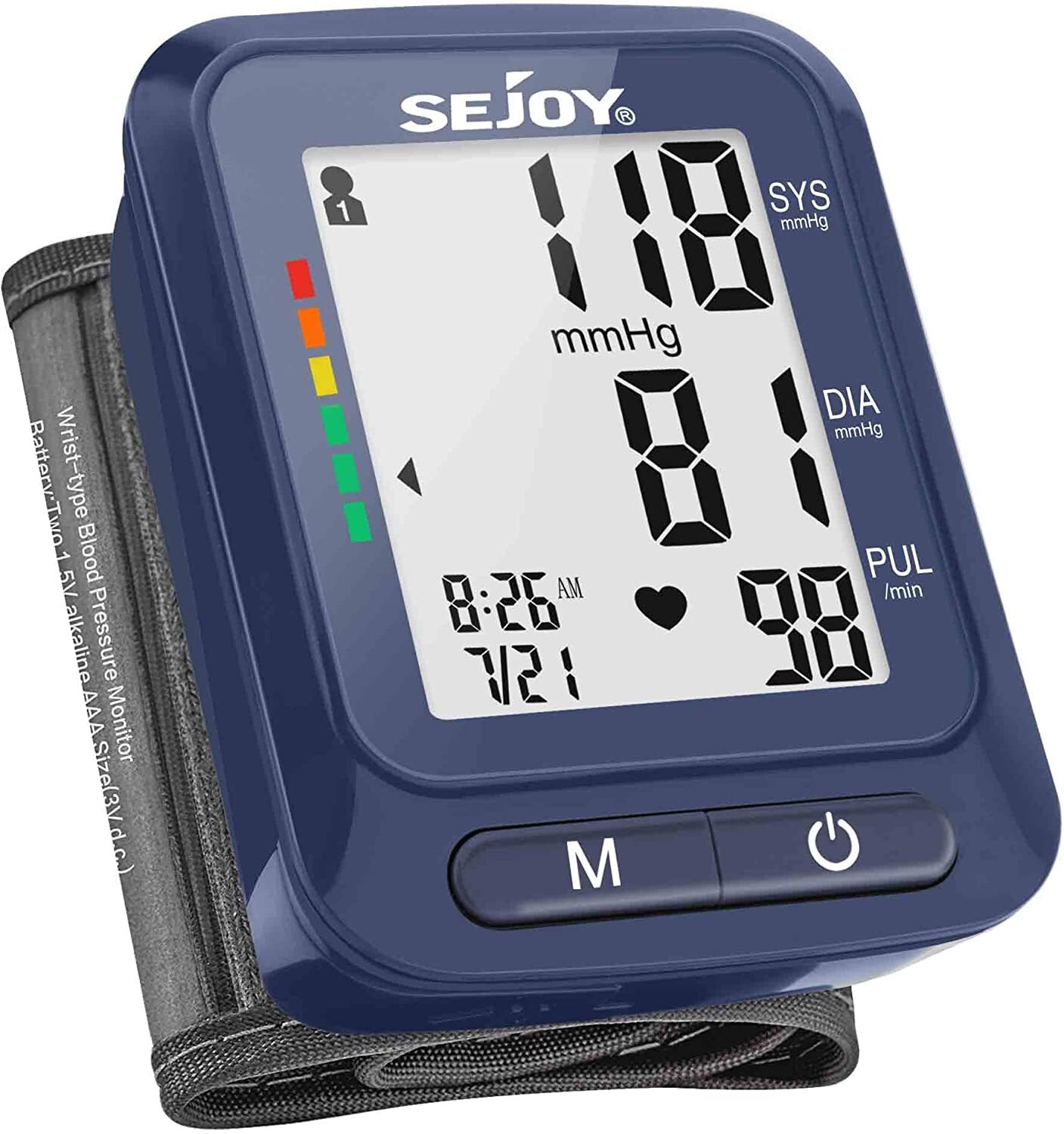 SEJOY Automatic Blood Pressure Monitor Wrist Digital BP Cuff Heart Rate ...