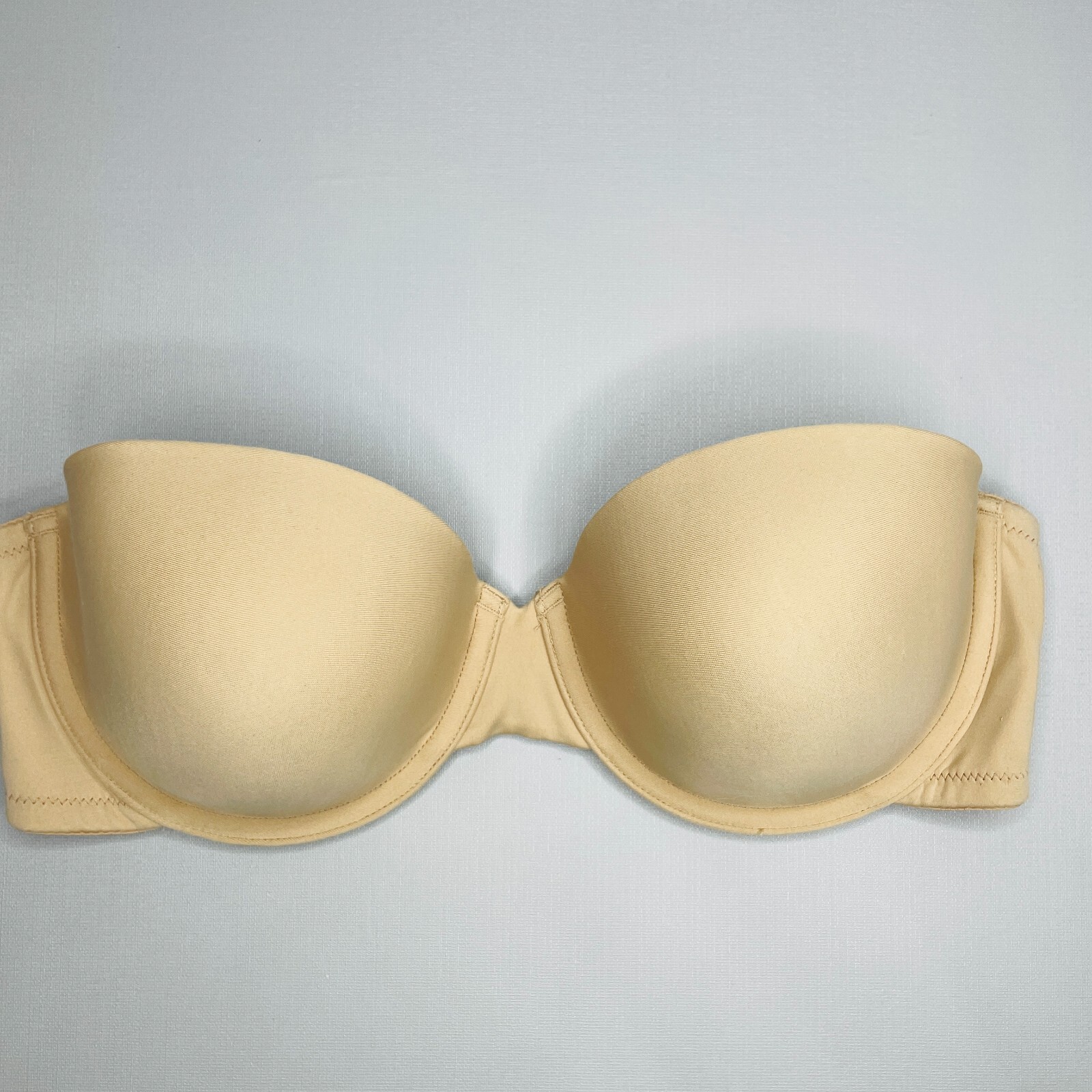 Maidenform Strapless Bra 34D Satin Padded Cup Underwire 7955 Tan | eBay