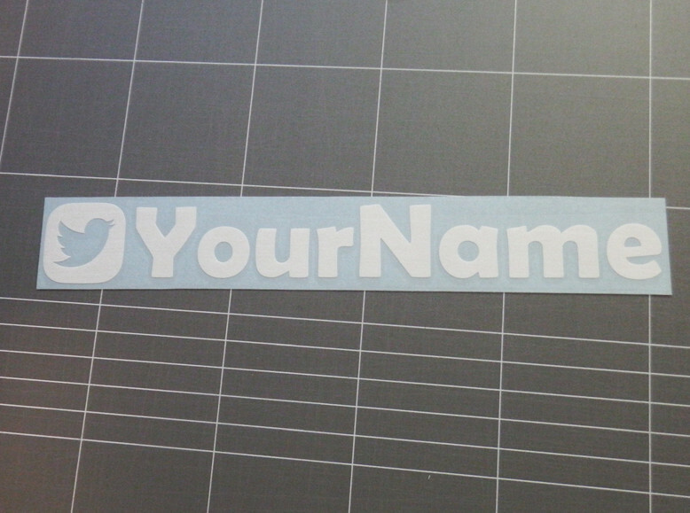 CUSTOM TWITTER DECAL - 230mm Long Car Outdoor Vinyl Sticker Event ...