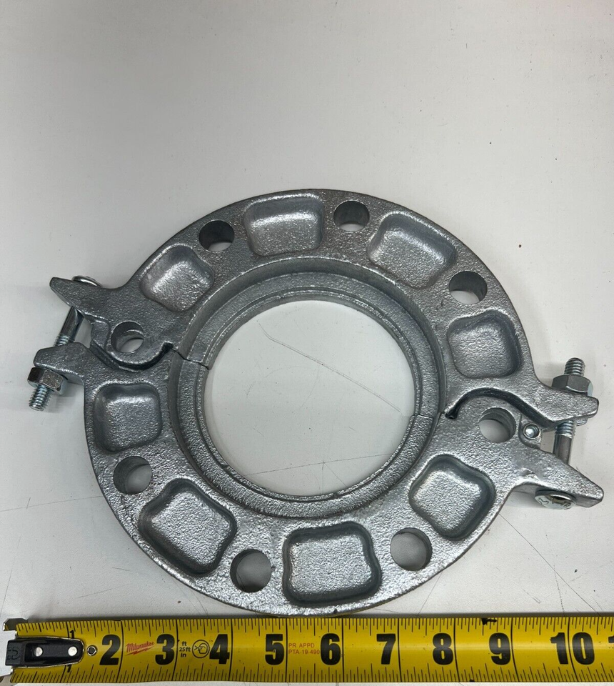 4" SPF F-3 Grooved Flange Adapter Ductile Iron Galvanized 300# PSI No ...