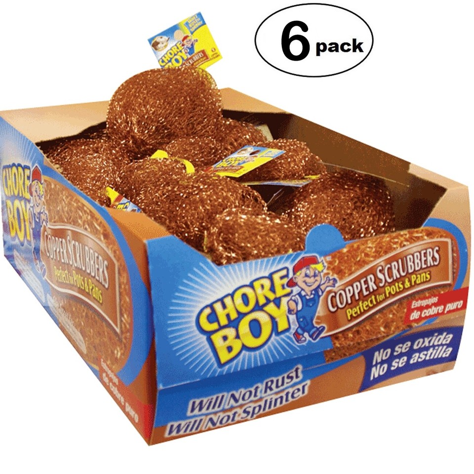 Chore Boy Copper Scrubber 100% Pure Copper Scrubbers New Steel Wool ...