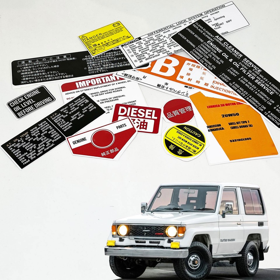 Toyota Fj Lj 70 Restoration Warning Caution Engine Stickers Labels | eBay