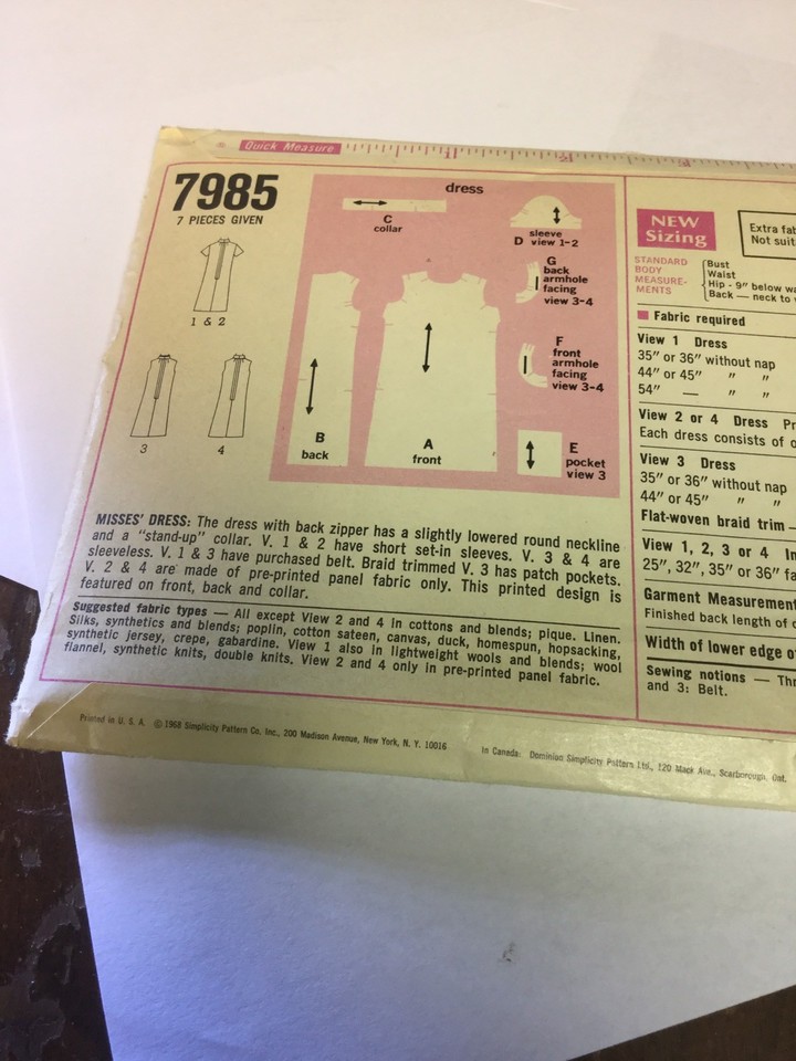 Simplicity Pattern 7985 | eBay