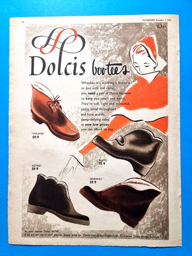 1950s DOLCIS Footwear Double Sided Magazine AD -Women Vintage Fashion ...
