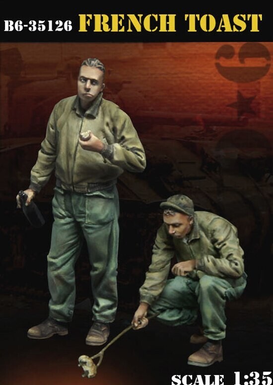1/35 French Toast 2 people Resin Model Soldier Military theme of World ...