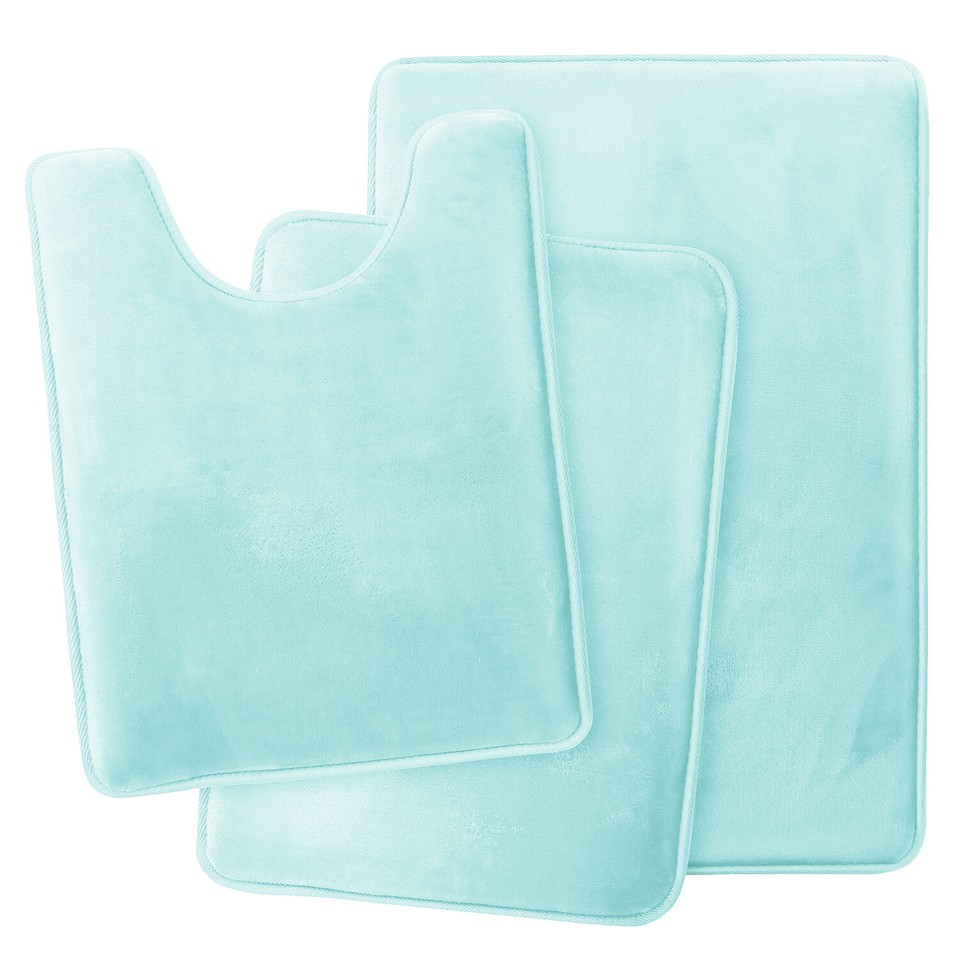 3PC Bathroom Rug Memory Foam Bath Mat Set - Small Large and Contour ...