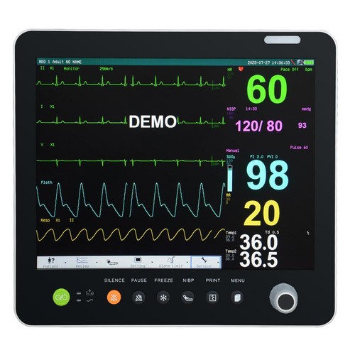 Portable Multi-parameter Patient Monitor 15 Inch Screen ECG NIBP SpO2 ...