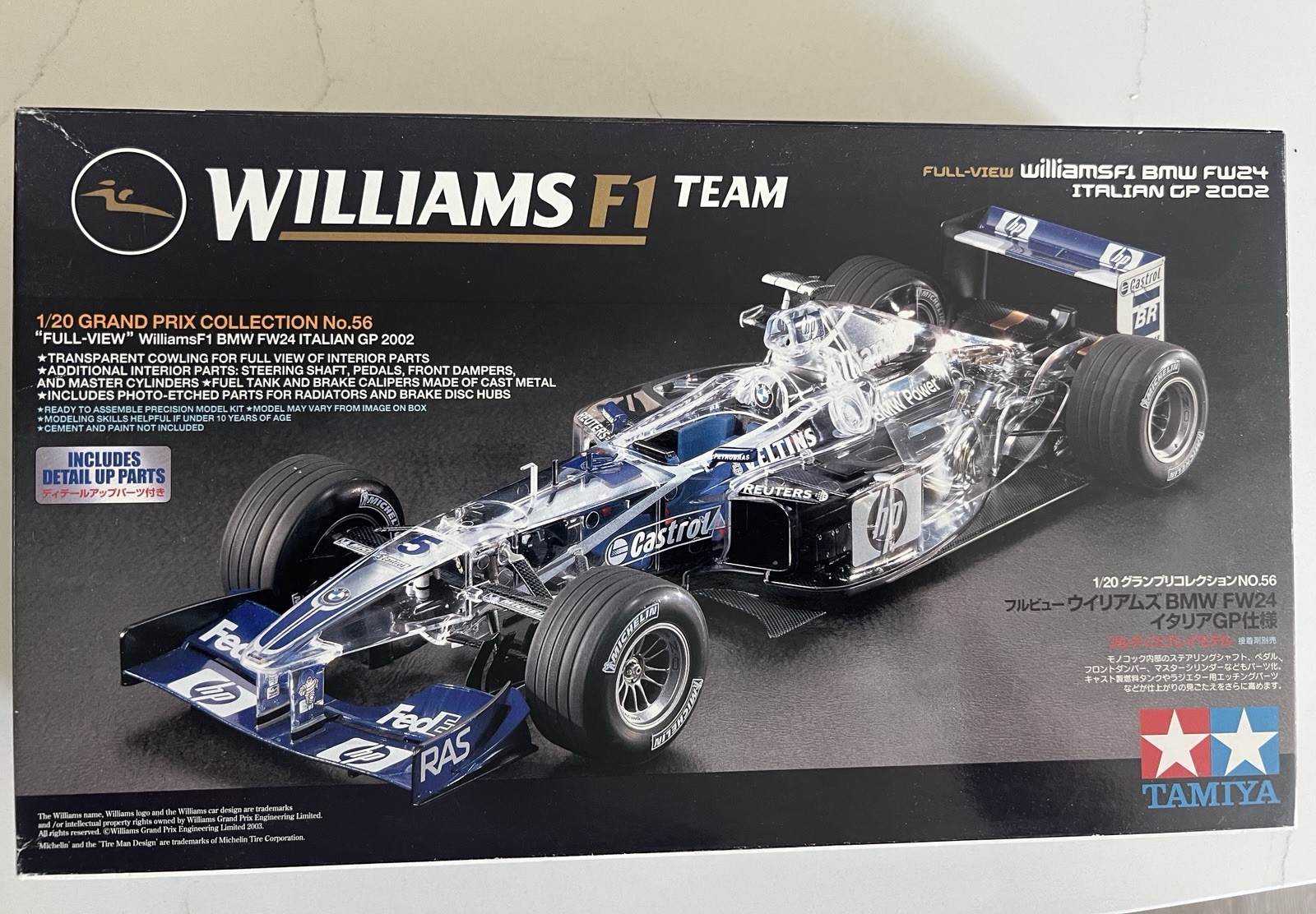 TAMIYA 1/20 CLEAR BODY Full-View Williams F1 BMW FW24 | eBay
