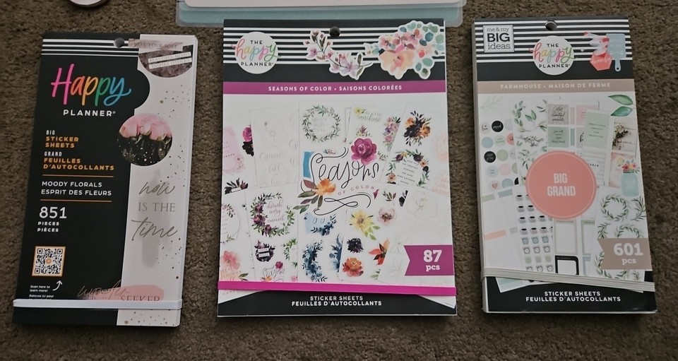 Happy Planner Gently Used Sticker Books Covers And Planner Rings | eBay