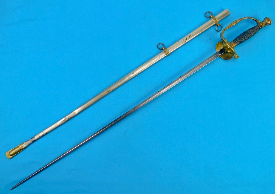Antique US Model 1860 Springfield Armory SA Officer's Engraved Sword w ...