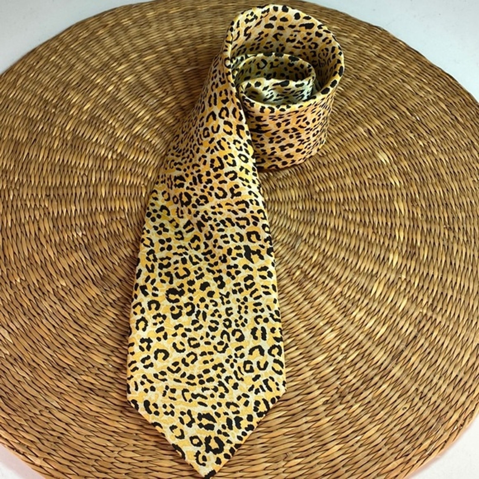 Vintage Antonio Rucci Couture Animal Print Silk Tie - Gem