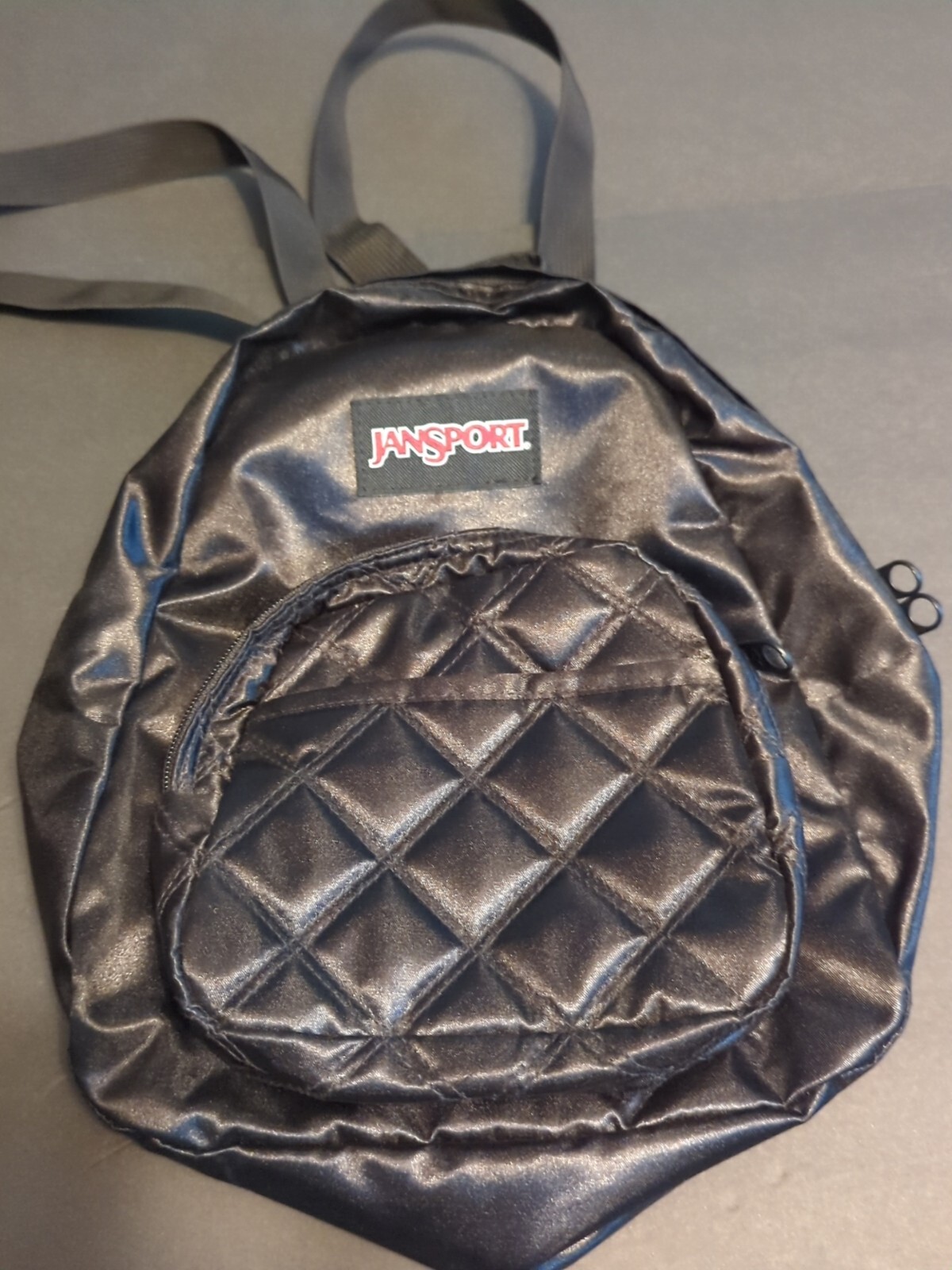 Jansport Black Satin Diamond Quilting Small Backpack … - Gem