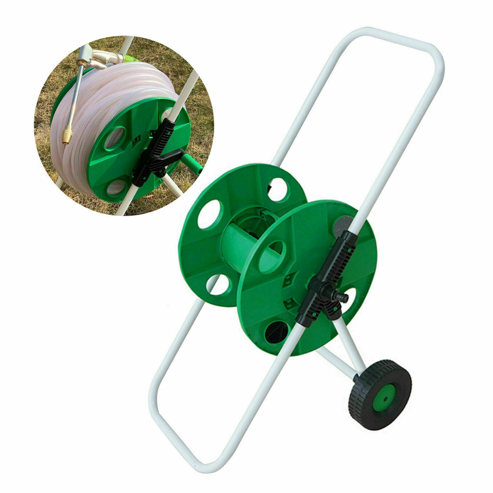 164' Portable Water Trolley Cart Hose Reel Pipe Holder Garden Organizer ...