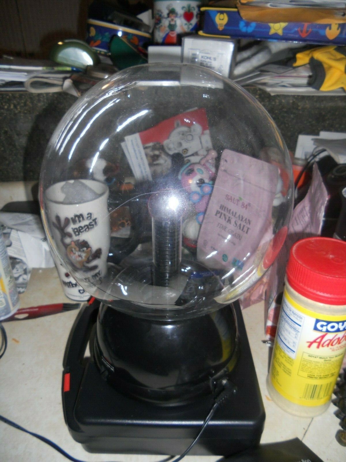 GUC PLASMA BALL,8 " ROUND AUDIO LIGHTNING LARGE ELECTRIC GLOBE STATIC LOOK | eBay