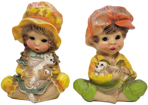 Vintage Universal Statuary Corp 1974 Boy and Girl 10" Statue Set #293 ...