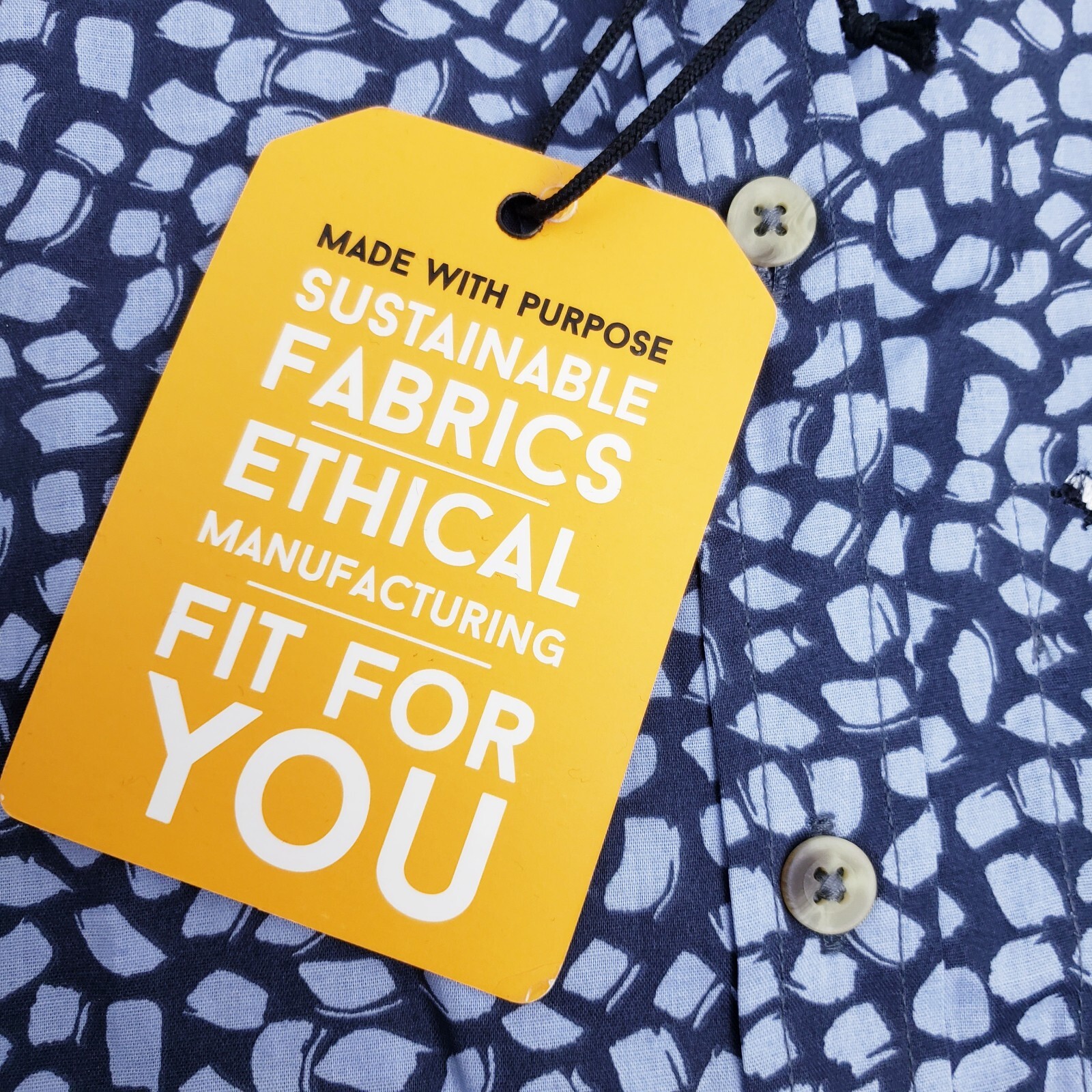 Peau De Loup PDL "Paint Strokes Blues" Button Up Short Sleeve Shirt NWT ...