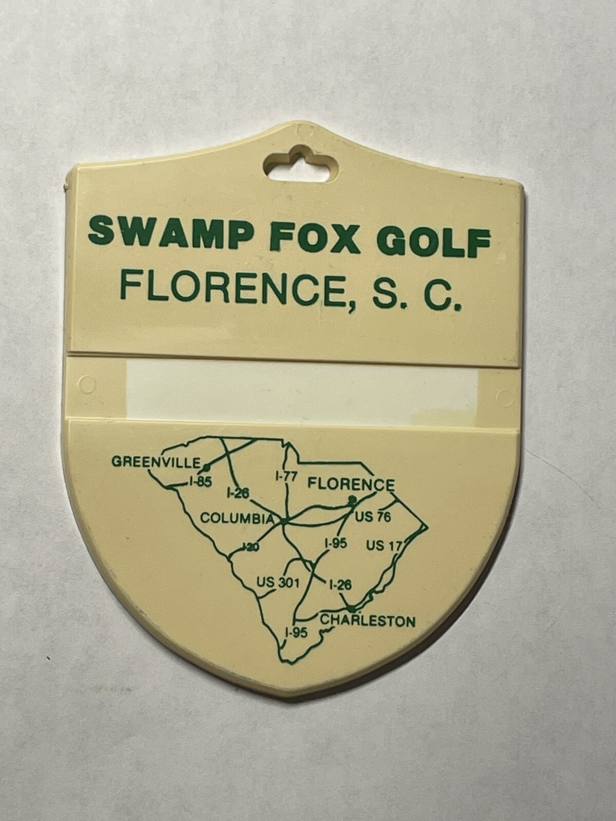 Rare Swamp Fox Golf Club Golf Bag Tag - Florence, South Carolina - A ...