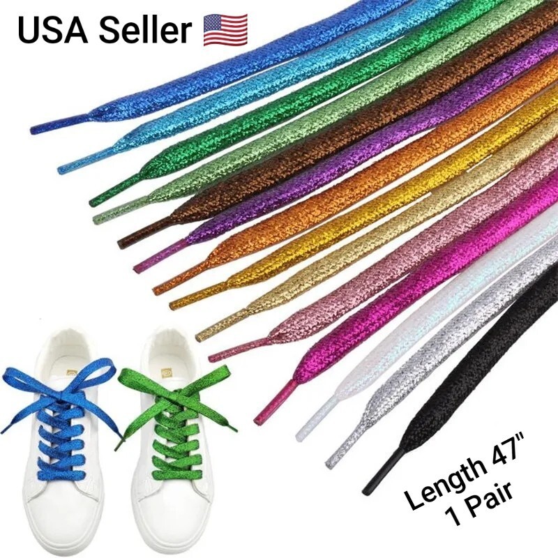 1 Pair Colorful Laces Multicolor Gradient Print Flat Canvas Shoe Lace ...