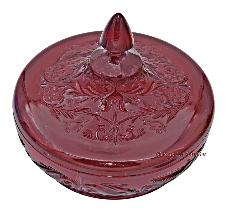 McKee Rock Crystal Ruby Flat Candy Dish | eBay