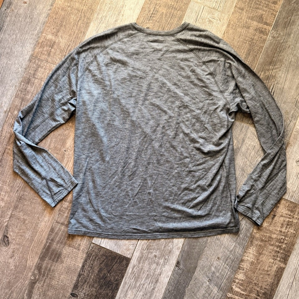 KUIU Base Layer Shirt Mens Large Gray 105 Merino Wool Nuyarn long ...