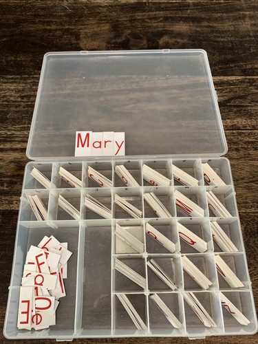 Lot Of 300+ Movable Alphabet Tiles & Holder 2” Double Sided Upper Lower ...