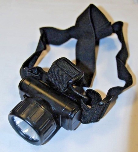 Headlamp Head Torch With Adjustable Beam Direction & Straps Battery ...