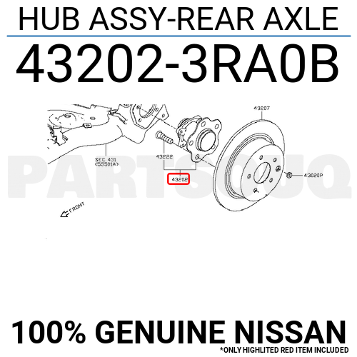 43202-3ra0b Nissan Hub Assy-rear 432023RA0B Genuine OEM Part for sale ...